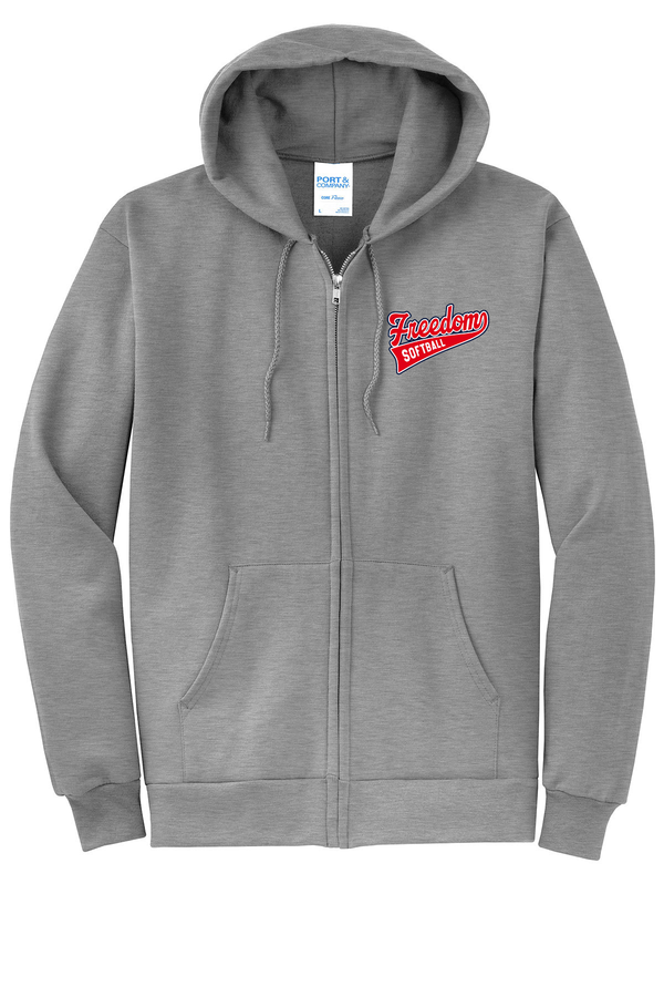 FREEDOM-SOFTBALL-Core Fleece Full-Zip Hooded Sweatshirt – Uniform A Team